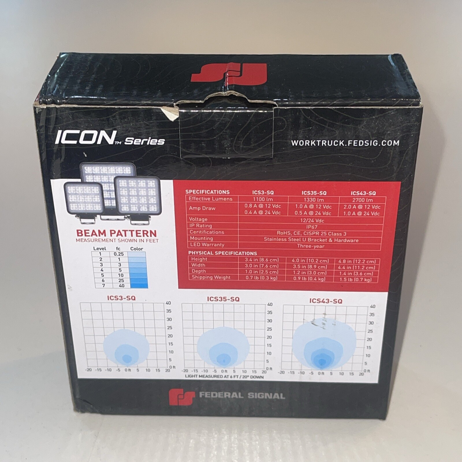 ICON Series Work Light, 4.3-inch, 2700 Lumen, Square | eBay