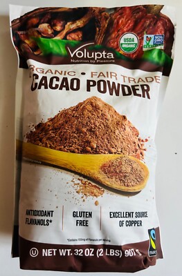 VOLUPTA 100% ORGANIC NON-GMO FAIR TRADE CACAO POWDER 2lbs/32oz/907g | eBay