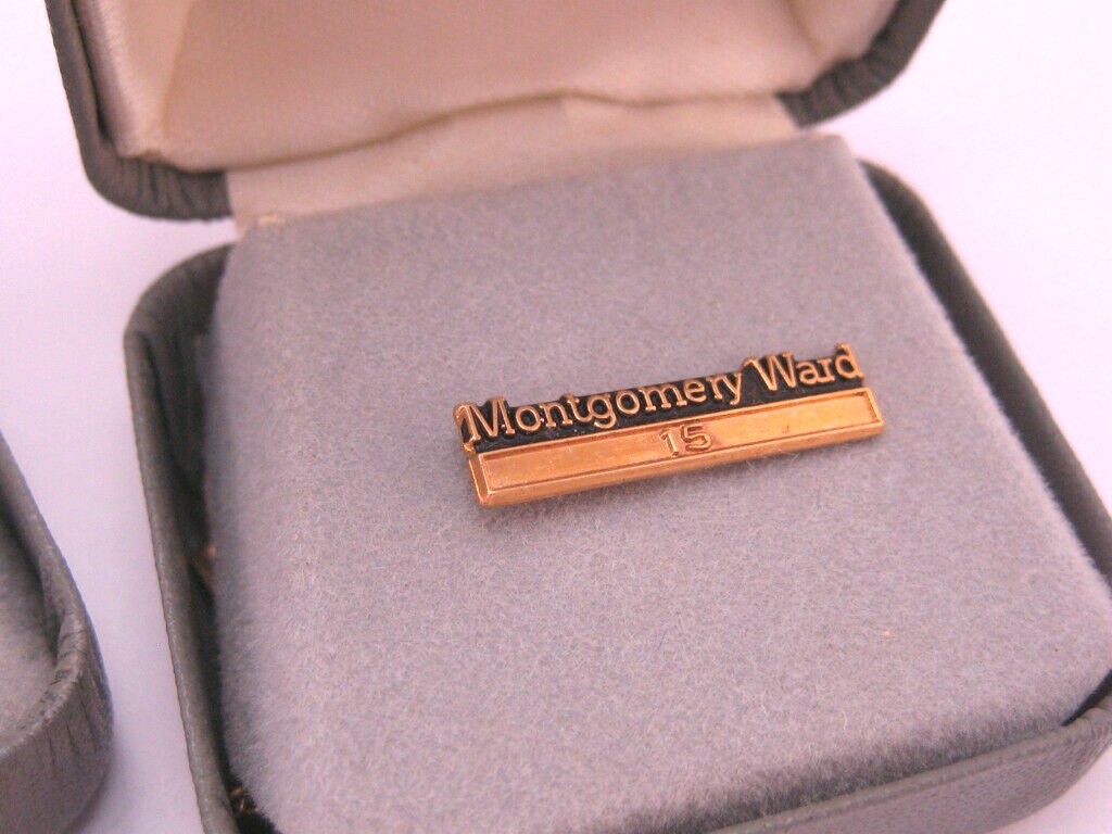 3 Vintage MONTGOMERY WARD 10K Gold & Sterling Silver & 14K GF Pins ...