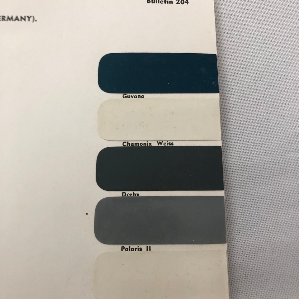 1966 BMW Dupont Paint Chip Color Sample Sheet | eBay UK
