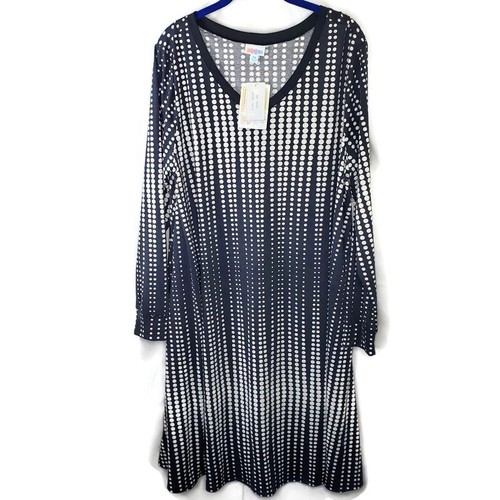 Lularoe Black and White Polka Dot Simply Comfortable Emily Dress 2XL ...