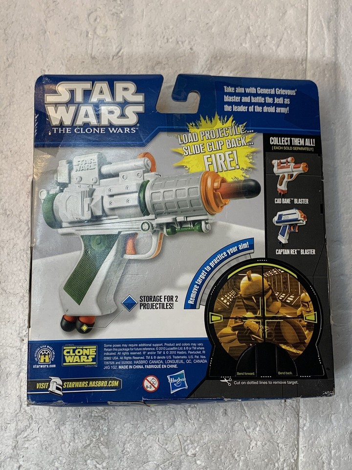 NIB 2010 Hasbro Star Wars General Grievous Blaster Pistol Dart Gun New ...