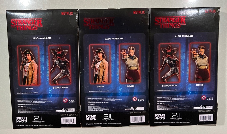 NEW 2025 Jazwares STRANGER THINGS ELEVEN, DUSTIN & DEMOGORGON 6in LOT 3 ...
