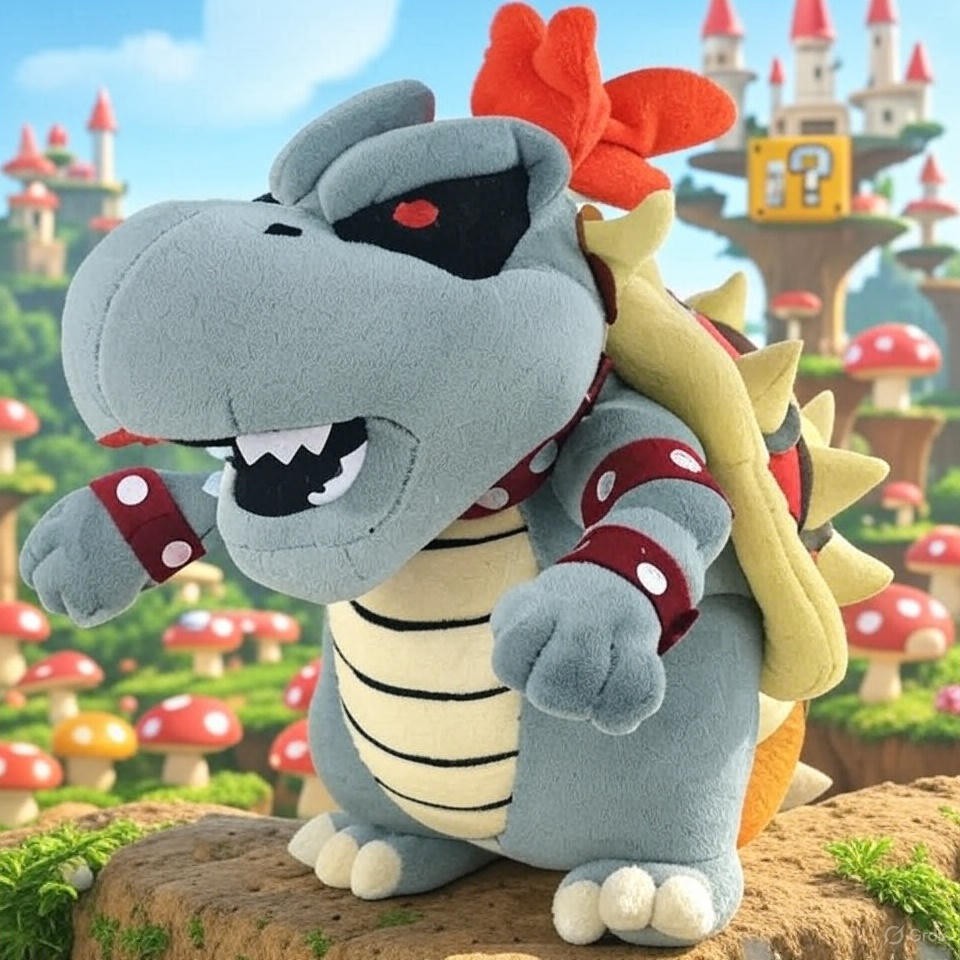 Best Super Mario Gray Bowser King Koopa Jumbo Size Stuffed Plush Toy 10 ...