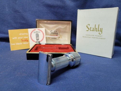 Vintage Stahly Wind-Up Vibrating Live Blade Razor In Original Case w ...