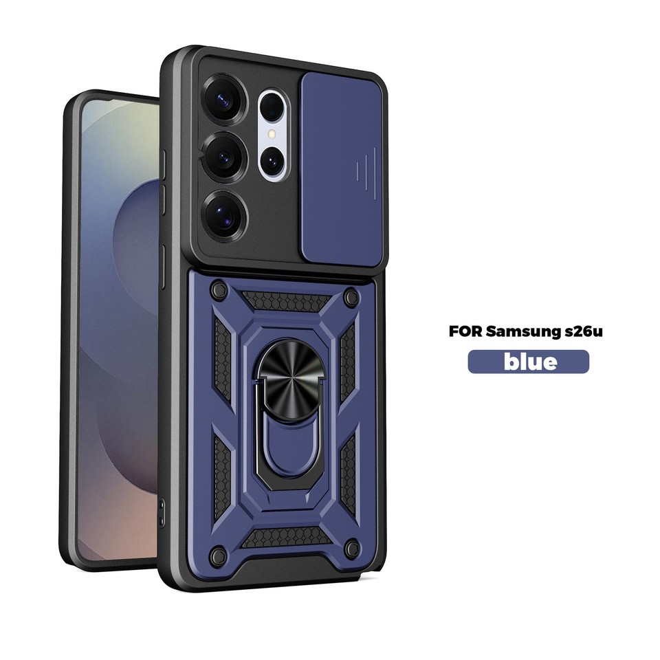 For Samsung S26+ Ultra, Hybrid Armor Slide Lens Camera Magnetic Stand ...