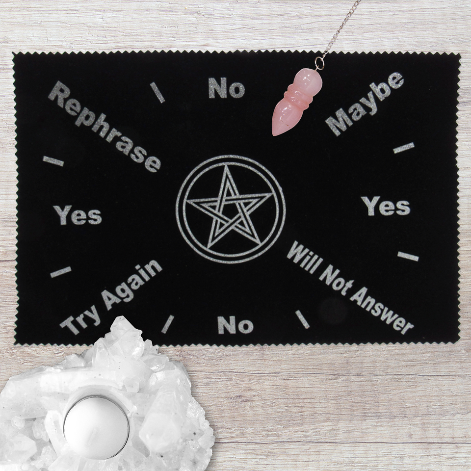 NEW Pendulum Mat with Pentagram Design 8x12" Fabric Cloth Dowsing Grid ...