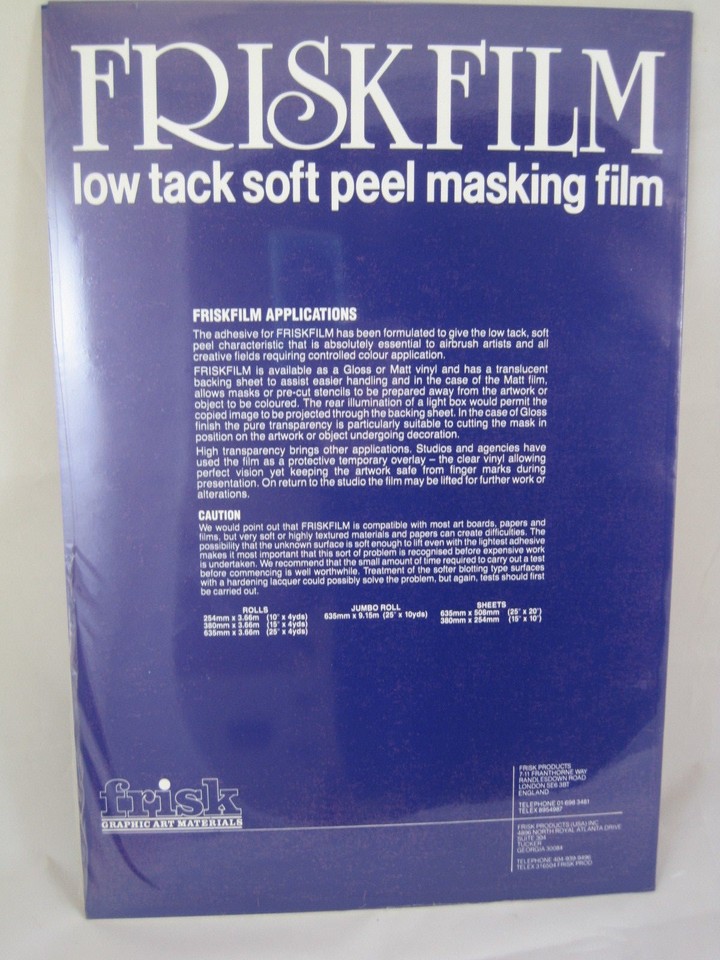 Frisk Film Matt Finish Low Tack Soft Peel Masking Film 8 Sheets 15x10 ...