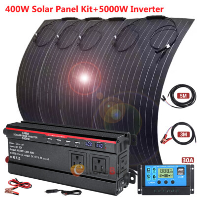 5000W Off Grid Solar System Complete Kit Home, 4*100W Solar Panel(400W ...