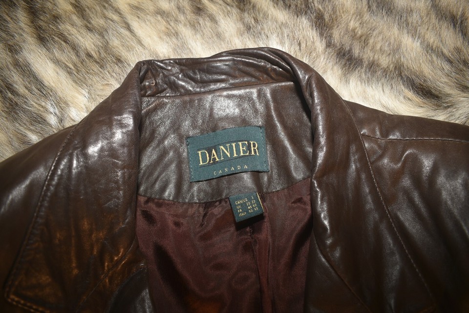 Danier Genuine Canada Leather Jacket Brown Large L Extreme Quality | eBay