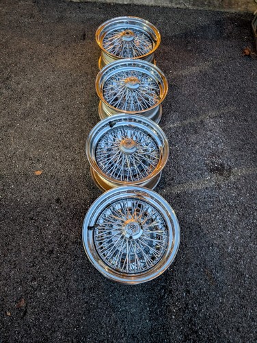 Vintage Rocket Racing Double Basket Wire Wheels 14 √ó 7 FORD MOPAR ...