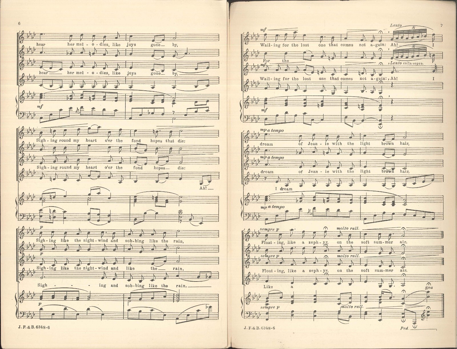 I Dream Of Jeanie Sheet Music SSAA Chorus Piano 1930 Foster Nevin ...