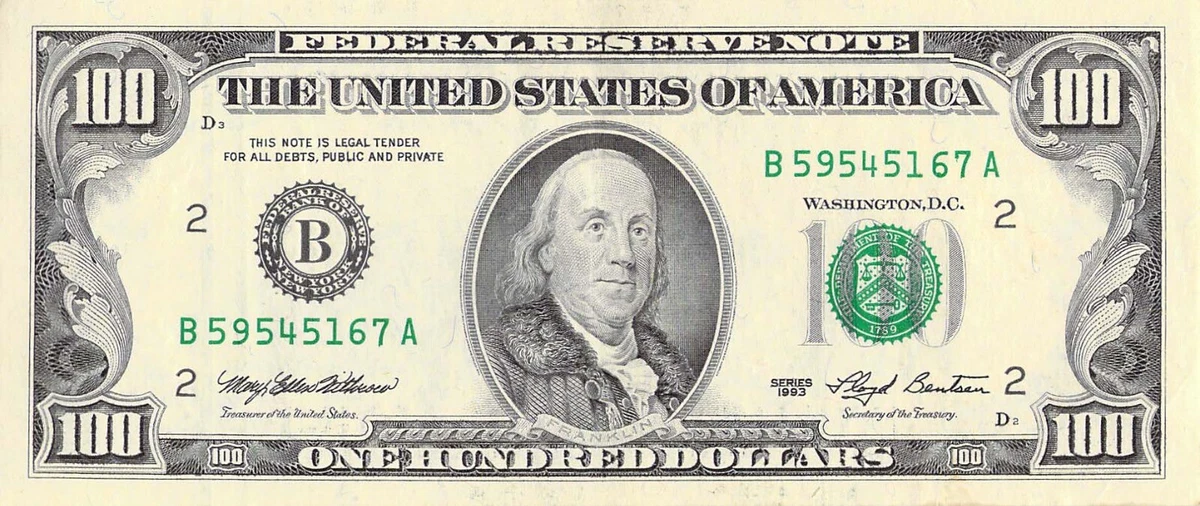 One Hundred Dollar Bill Front