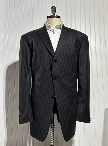 Sarar Men's 2 Piece Suit Wool Cashmere Blend Gray Stripe Size 48L ...
