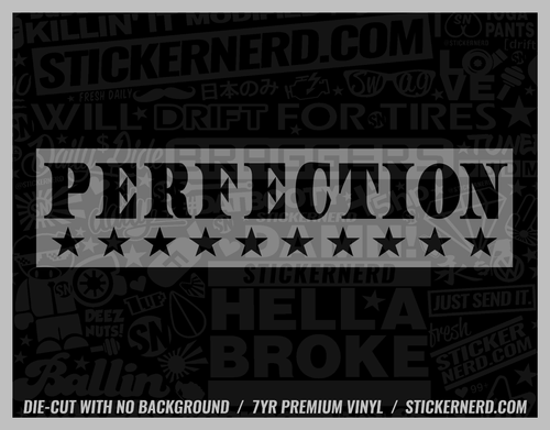 Perfection Sticker - Car Decals - Funny Window Decal JDM KDM Cars Slap ...