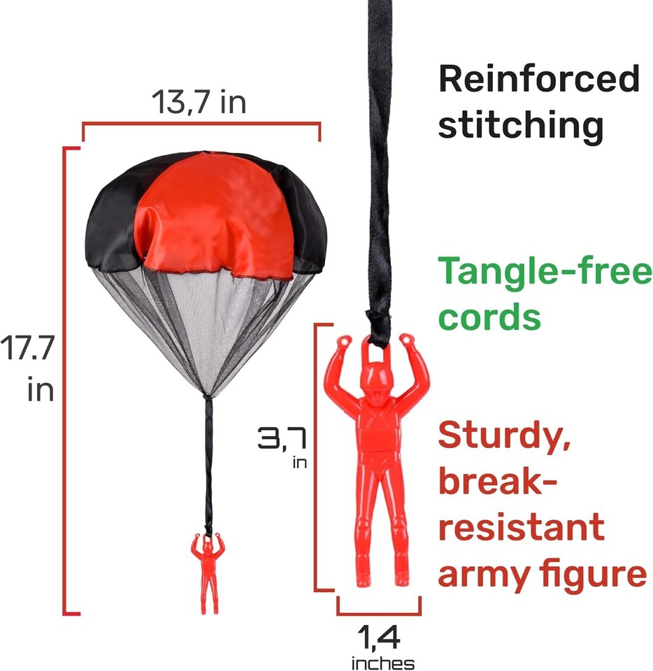 NUTTY TOYS Parachute Toys for Kids - Tangle Free Outdoor Flying ...