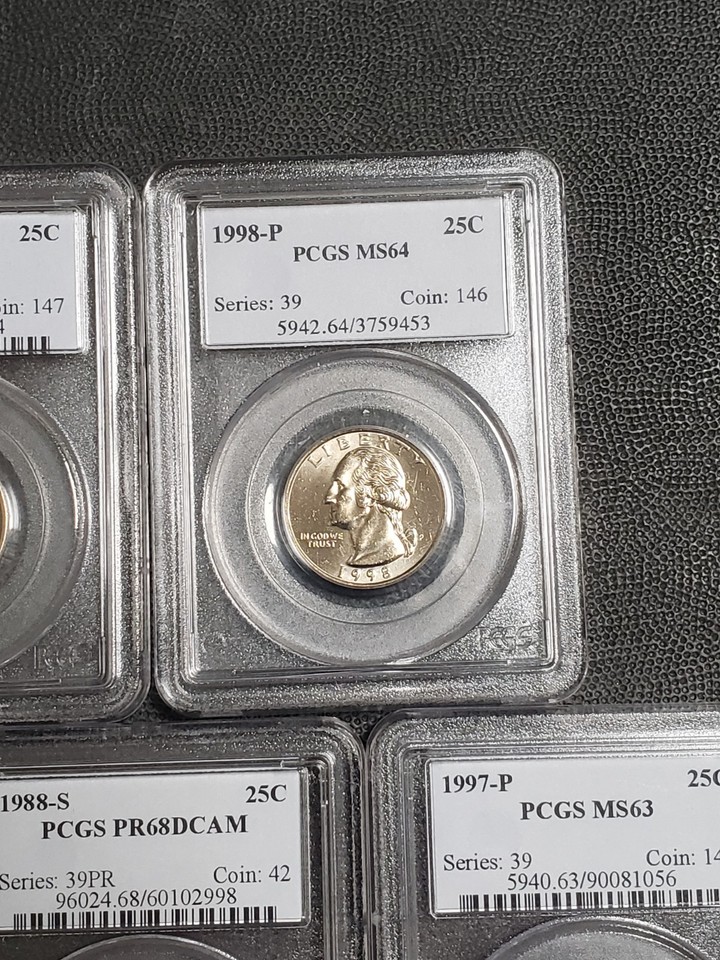 LOT of 5 Different PCGS Slabbed Graded U.S. Quarter Coins BLUE LABEL | eBay