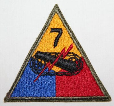 ORIGINAL WWII 7TH ARMORED DIVISION PATCH, NICE WHITE BACK | eBay