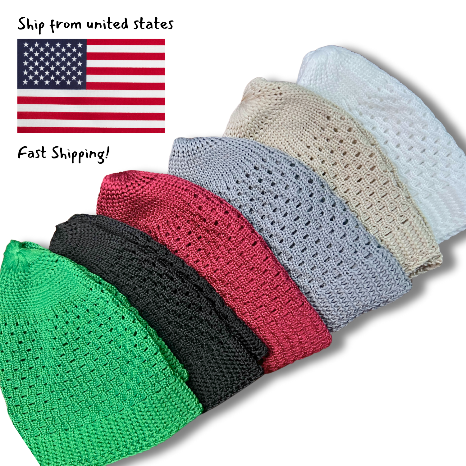 5 Pieces each pack and Free 1 Islamic Kufi Prayer Cap Men Muslims Namaz ...