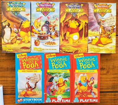 Lot of 7 Disney Winnie the Pooh Vintage VHS Tapes Classics, Storybook ...