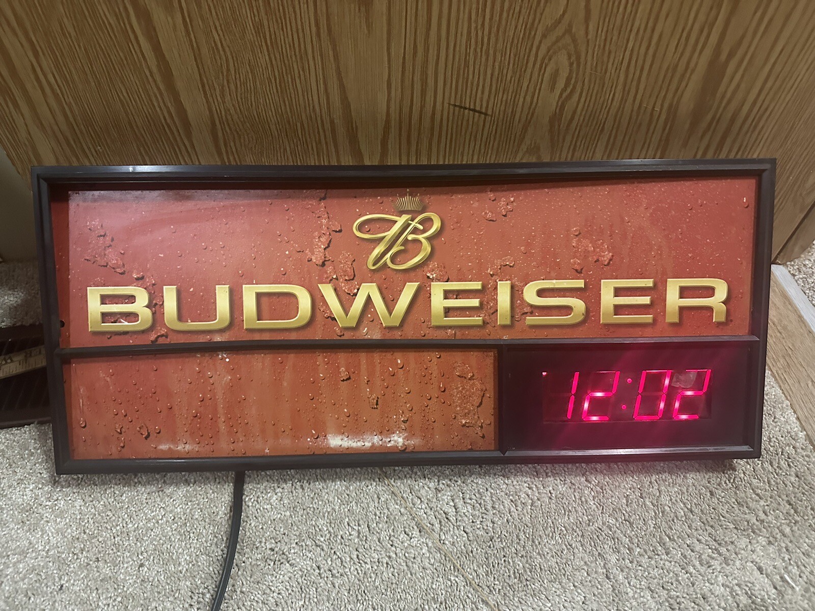 Budweiser Light Up Sign With Built In Clock | eBay