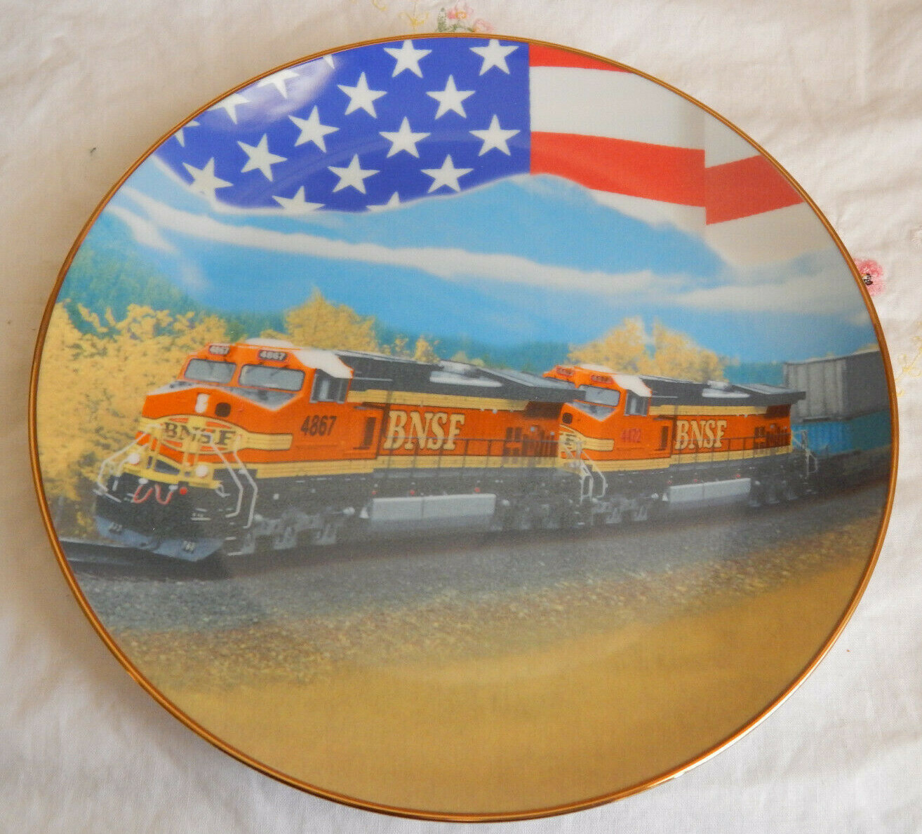 PULLING FOR FREEDOM PLATE BNSF RAILWAY #8491 OF 49,000 10 1/2" | eBay