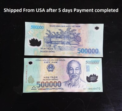 One Million Vietnam Dong VND 1 Million 2x500,000 VND Vietnamese ...