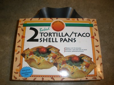 NEW Chicago Metallic 2 Baked Tortilla Taco Shell Pans (O46) | eBay