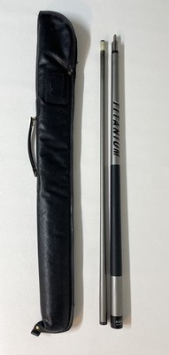 HALEX TITANIUM 58" BILLIARDS POOL CUE STICK, GRAY / BLACK WITH CASE 20. ...