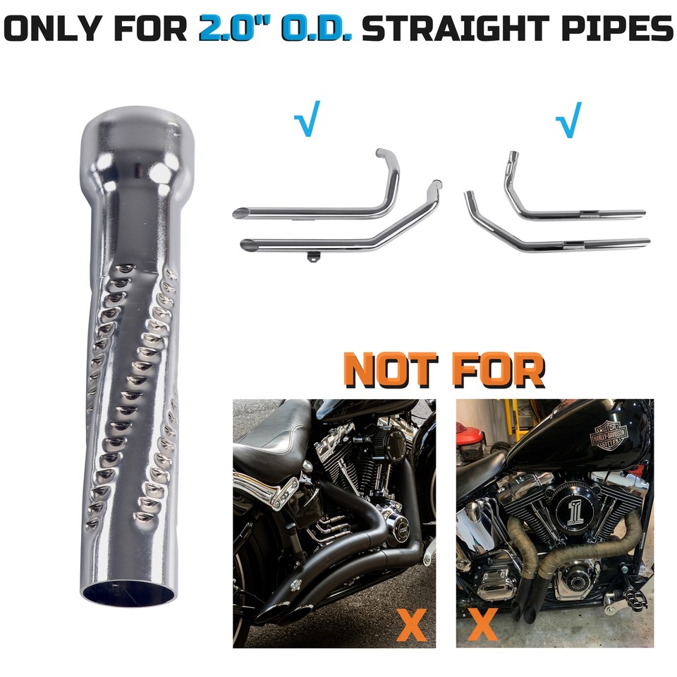 SHARKROAD Quiet Drag Pipe Baffles for 2" Fishtail Exhaust Pipes, or ...