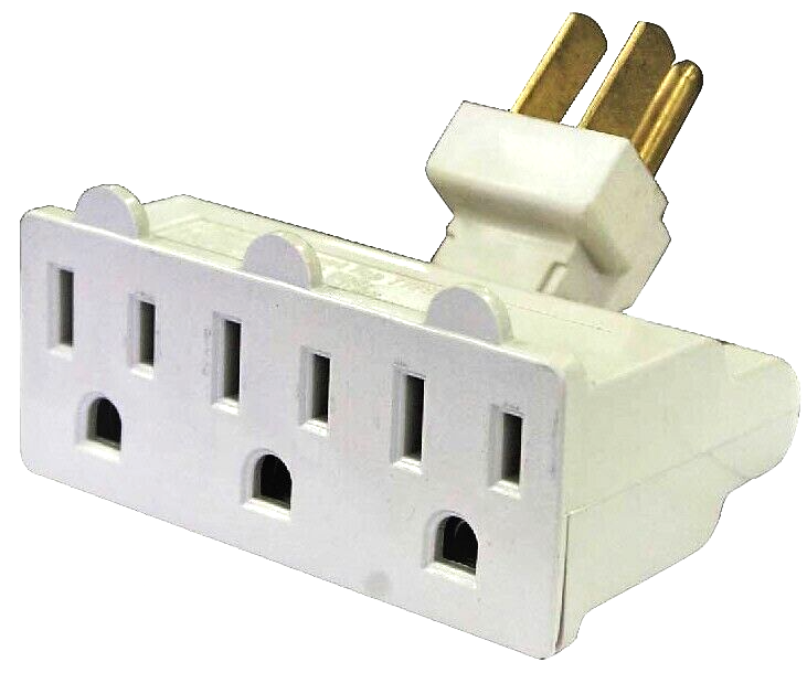 3 Pack Swivel 3-Way Grounded Electrical Outlet Wall Plug Power Splitter ...