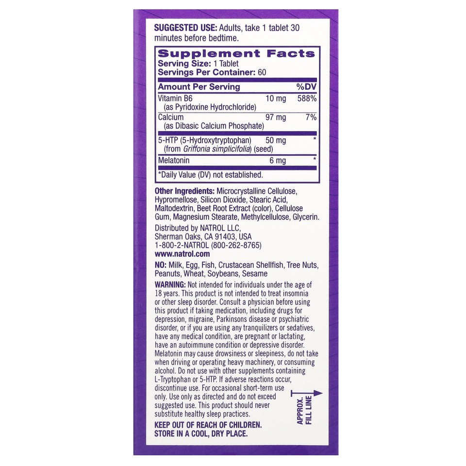 Melatonin + 5-HTP, Sleep Advanced , 60 Bi-Layer Tablets | eBay