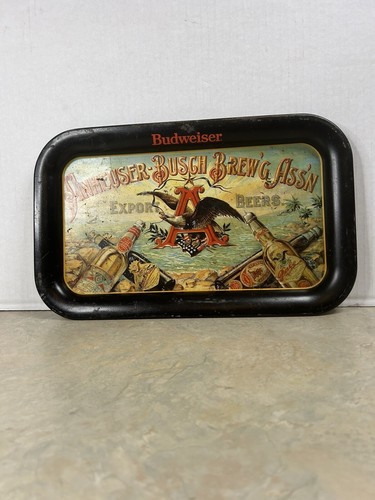 Vtg Anheuser Busch Export Beers Metal Serving Tray Tin Budweiser ...