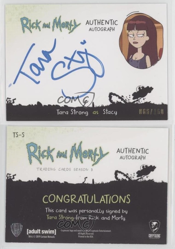 2019 Cryptozoic Rick and Morty Season 3 /160 Tara Strong as Stacy Auto ...