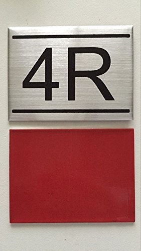 APARTMENT NUMBER SIGN -4R -BRUSHED ALUMINUM (2.25X3, Aluminium)-REF24 ...
