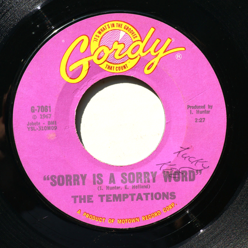 The Temptations - All I Need / Sorry Is A Sorry Word 45 rpm Vinyl 7 ...