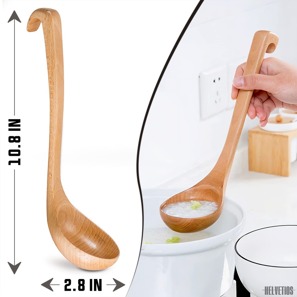 Wooden Ladle for Soup - Bamboo Ladle Wooden Soup Spoons Wooden Soup ...