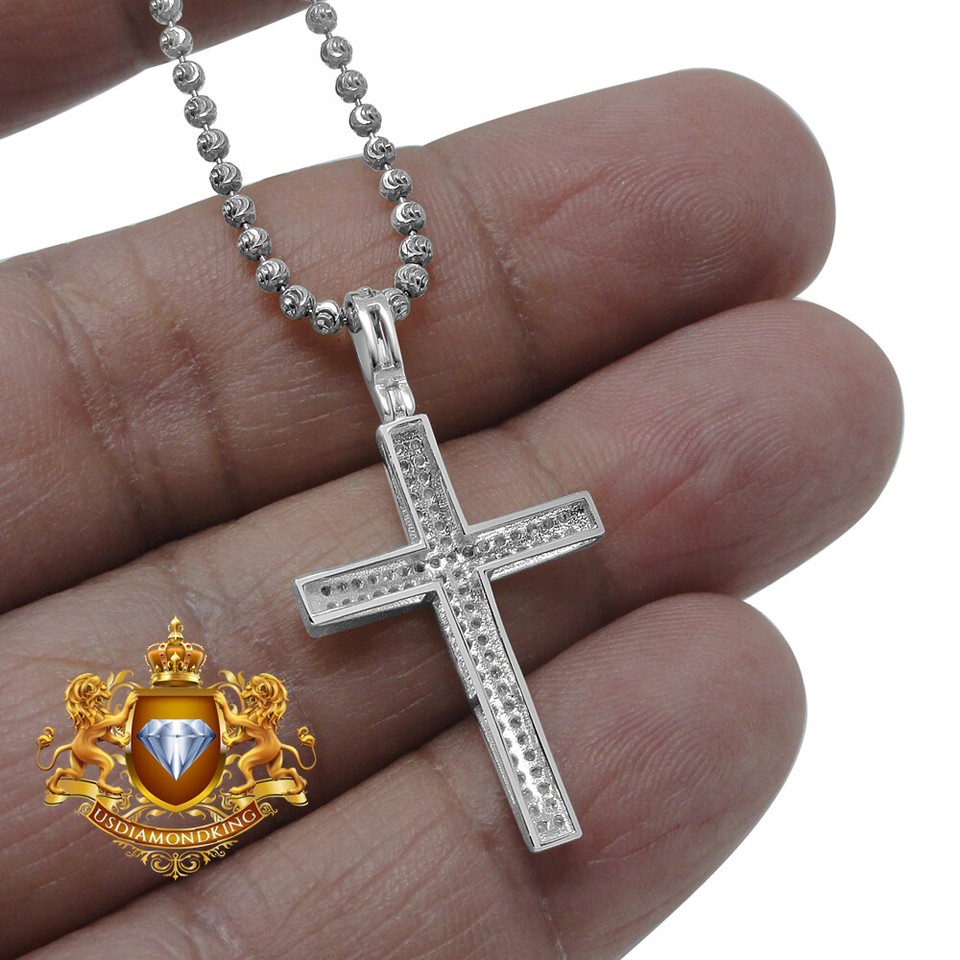 Genuine Diamond 0.30 Cwt Mini Jesus Cross Pendant 10K Gold Finish Charm ...