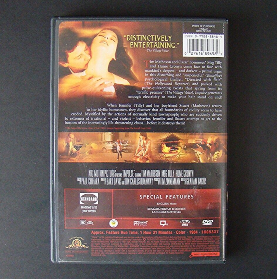 Impulse DVD 2003 Sci-Fi Horror Erotic Thriller Meg Tilly 1984 Rare OOP HTF 80s | eBay