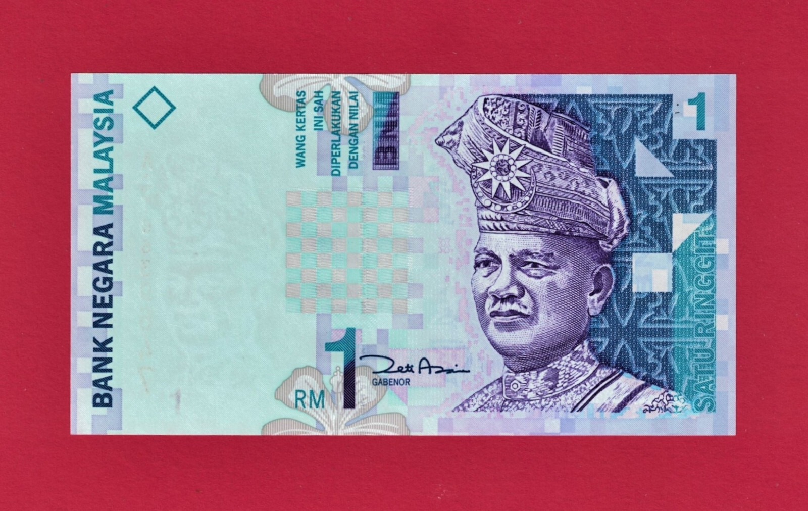 1 RINGGIT 1998 MALAYSIA UNC Note (P-39b.2) RARE 3-LETTERS PREFIX Sign ...