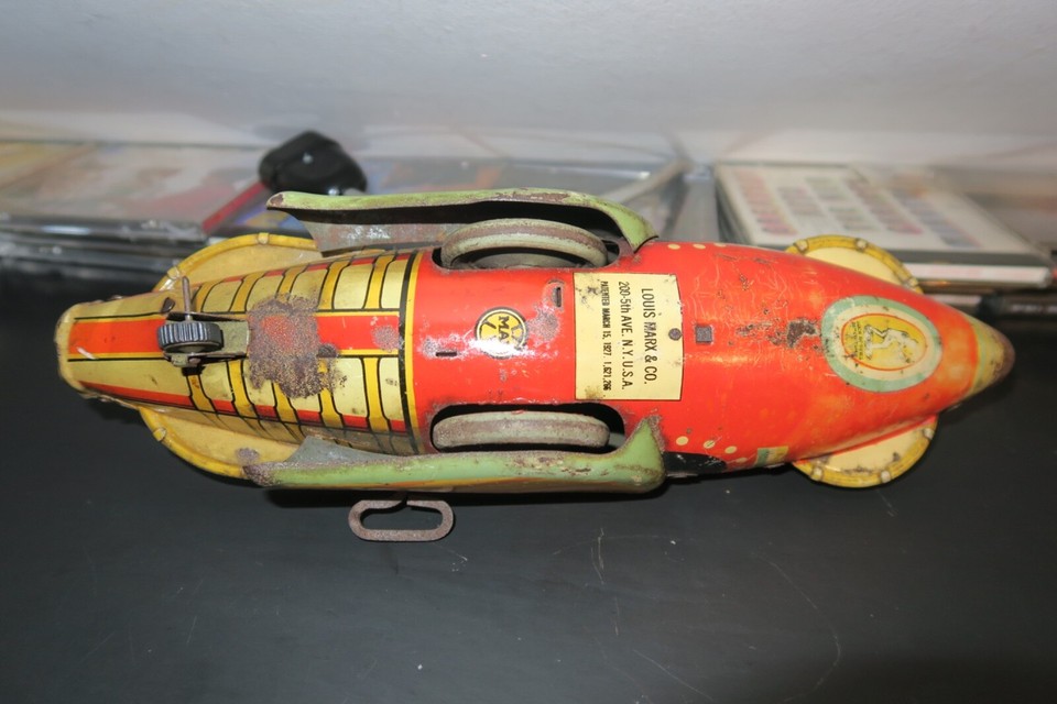 BUCK RODGERS VINTAGE WIND-UP MARX SPACESHIP 1927 TIN LITHO TOY-WORKS ...