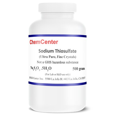 Sodium Thiosulfate, Ultra Pure, Ultra Fine Crystal, 500 grams | eBay