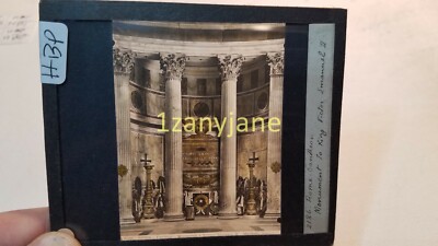 Colored Glass Magic Lantern Slide HBP ROME ITALY KING VICTOR EMANUEL II ...