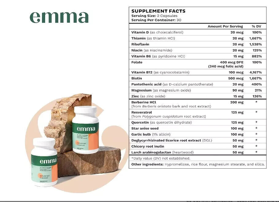 Emma Relief Supplement Konsciens Keto for Gut Bloating 60 Capsules Exp ...