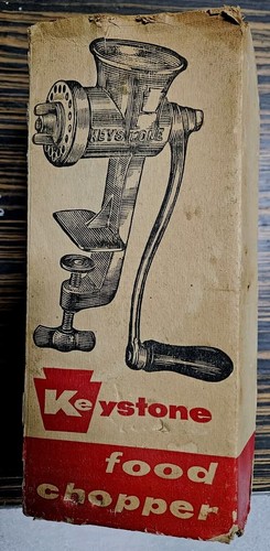 Keystone Meat & Food Chopper Grinder #5 Metal Hand Crank Original Box ...