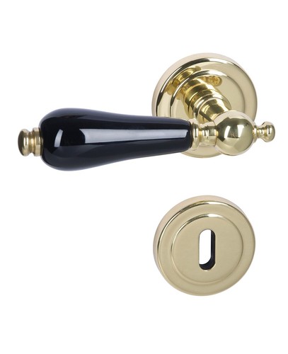 Rosettengarnitur Rund Südmetall Poseidon-R schwarz T-Form GK3 Messing ...