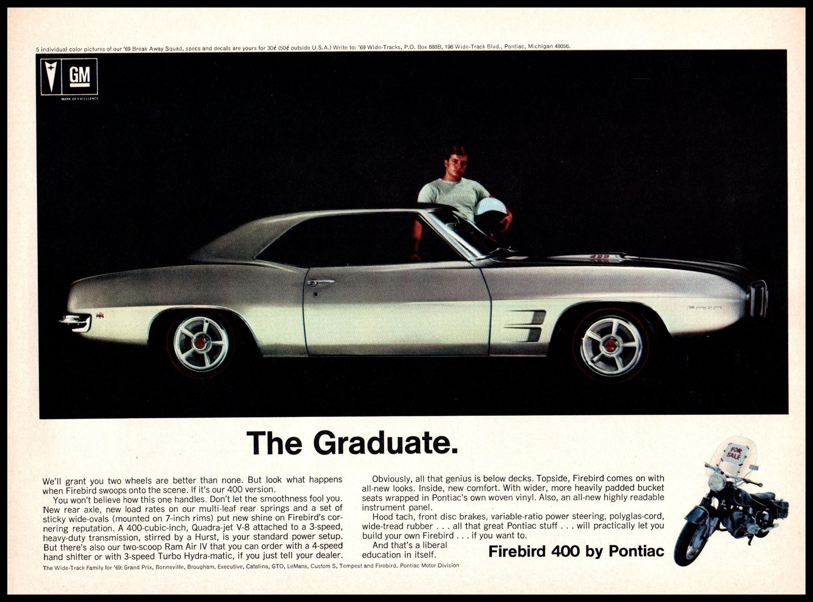 1969 Pontiac Firebird 400 2 Door Sports Car Vintage Print Ad The ...