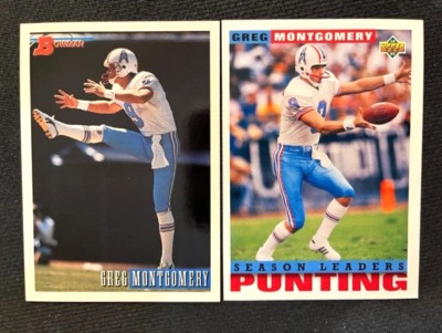 NFL - Greg Montgomery 1993 Bowman & 1993 Upper Deck Season Leaders ...