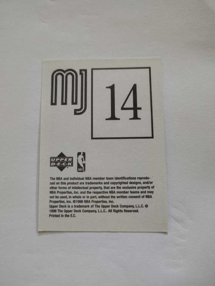 1998 Michael Jordan Chicago Bulls Upper Deck Sticker #14 | eBay