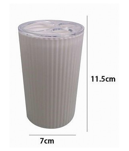 PORTASPAZZOLINI BICCHIERE ACCESSORIO PER ARREDO BAGNO BIANCO RIGATO 3 ...